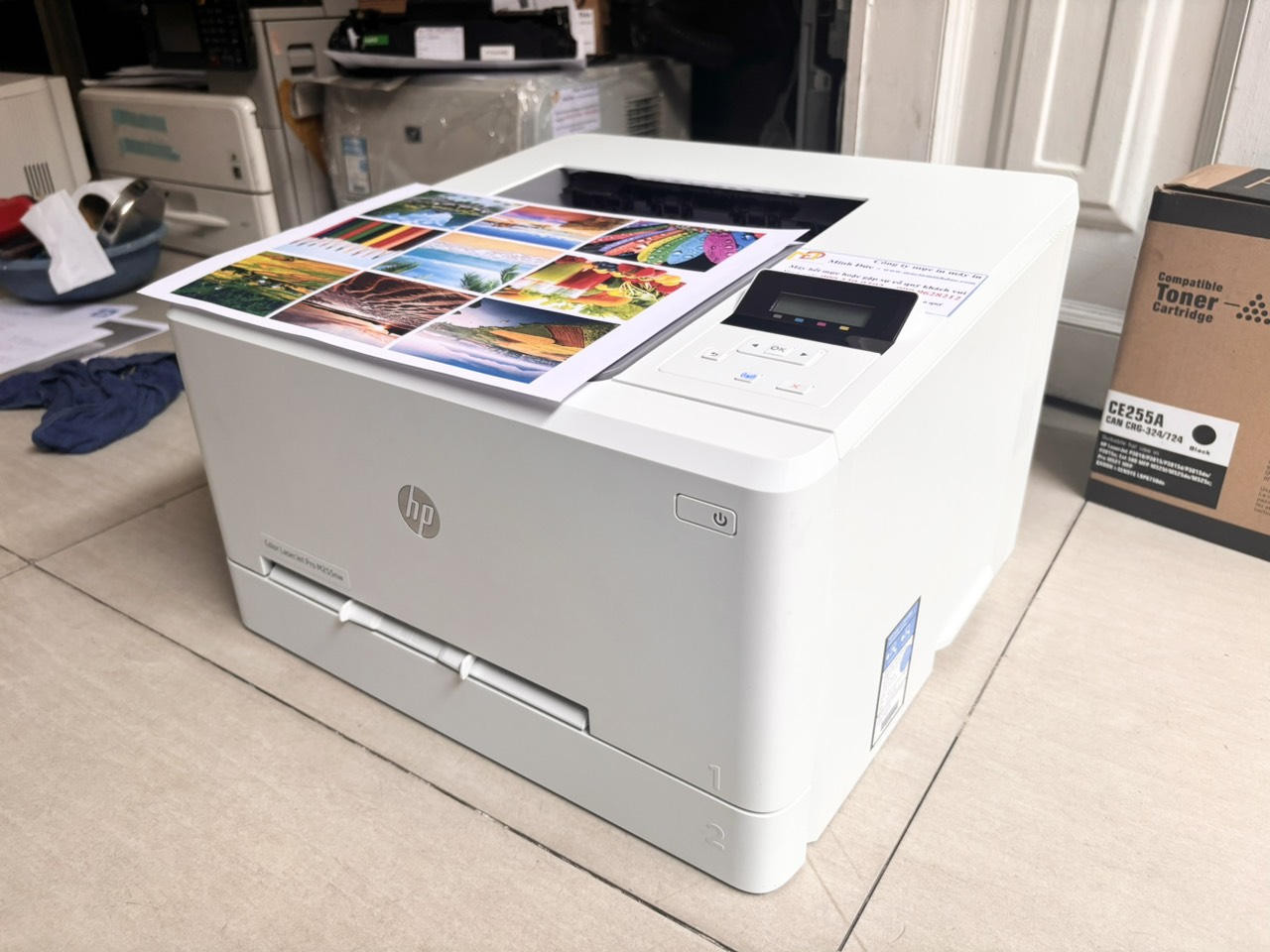 Máy in HP M255nw cũ, in laser màu a4, wifi + mạng, giá rẻ, bh 6T, TPHCM